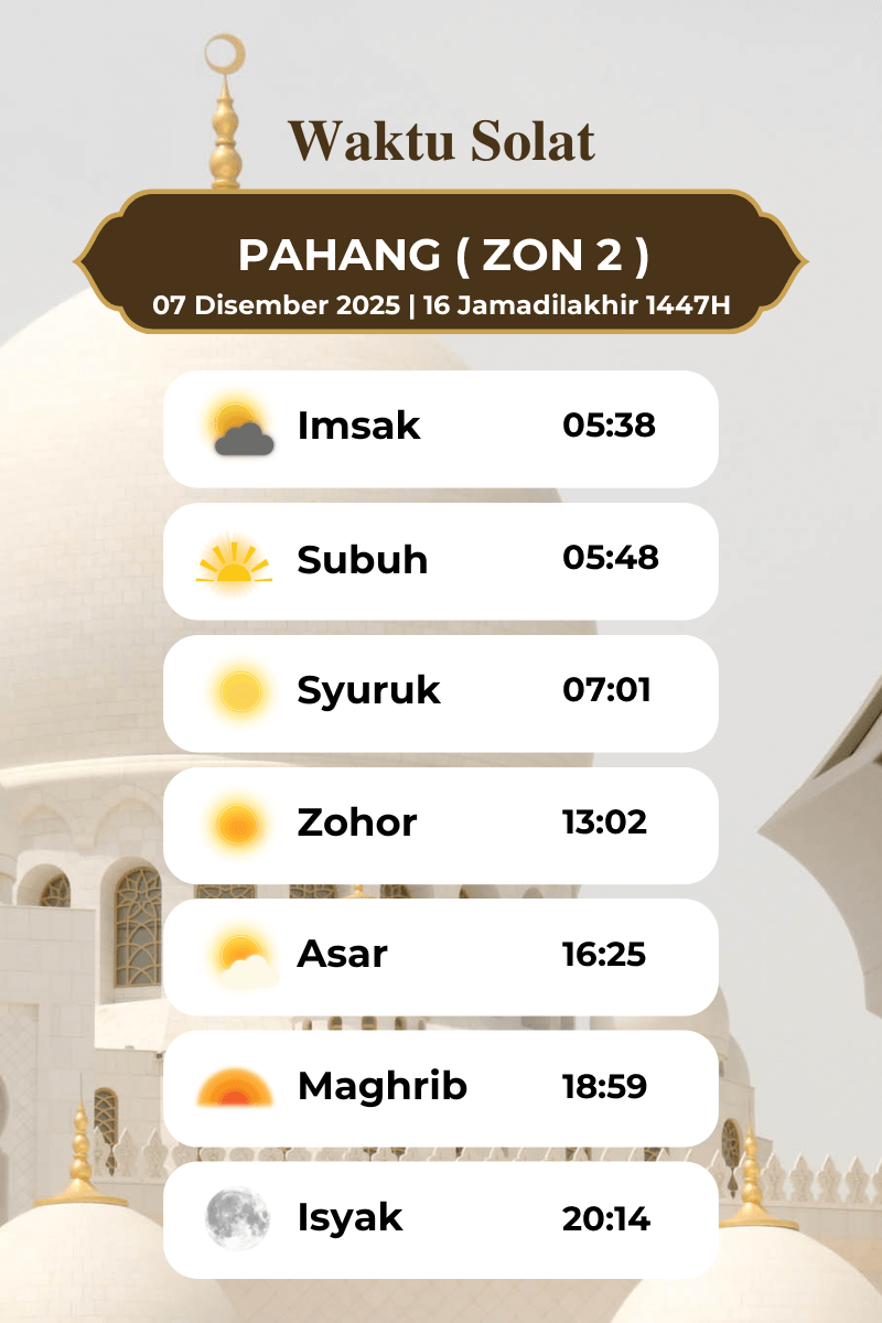 Waktu Solat Kuantan 2025 - JAKIM